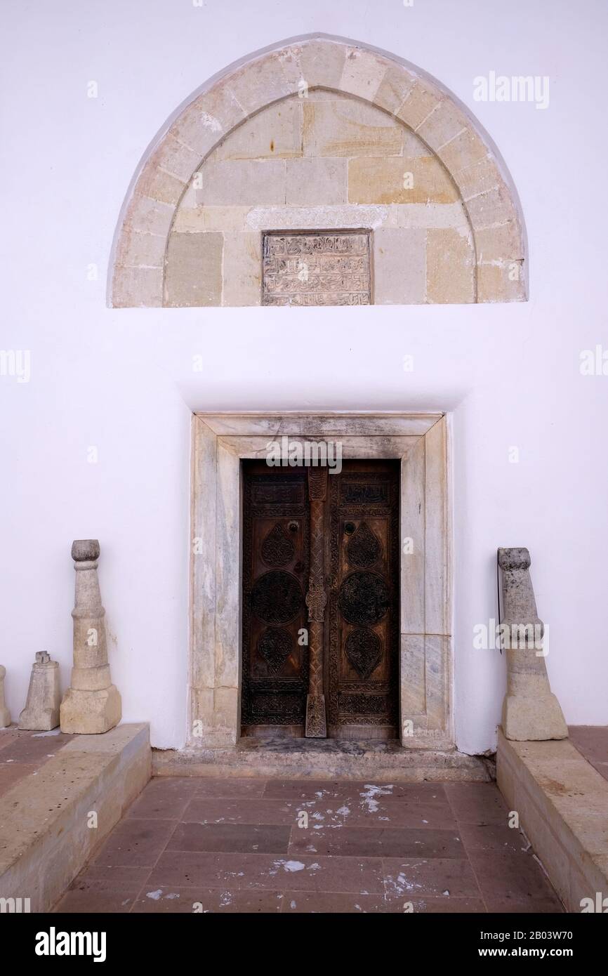 Embroidered door of the mahmutbey mosque in kasaba village of kastamonu ...
