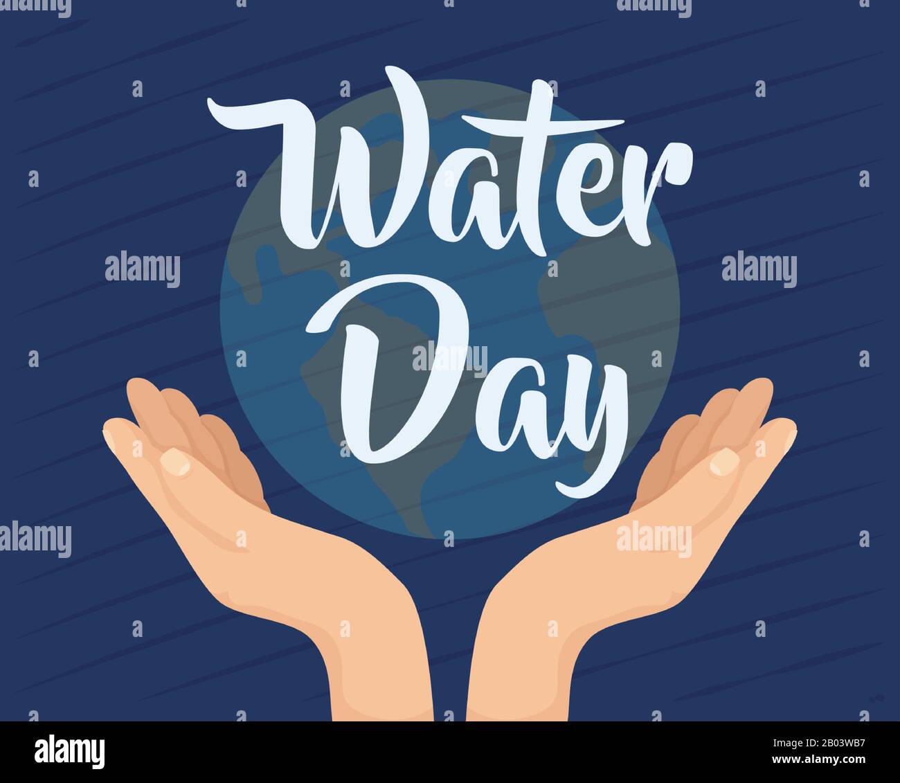 water day poster with hands lifting world planet earth Stock Vector ...