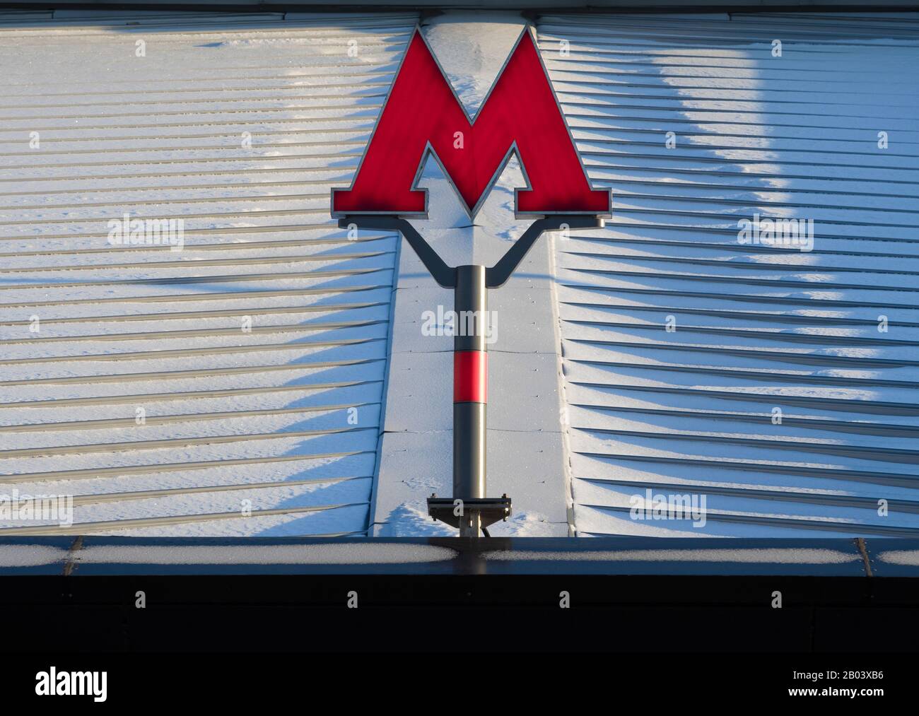 Russia, Moscow. Moscow Metro logo Stock Photo - Alamy