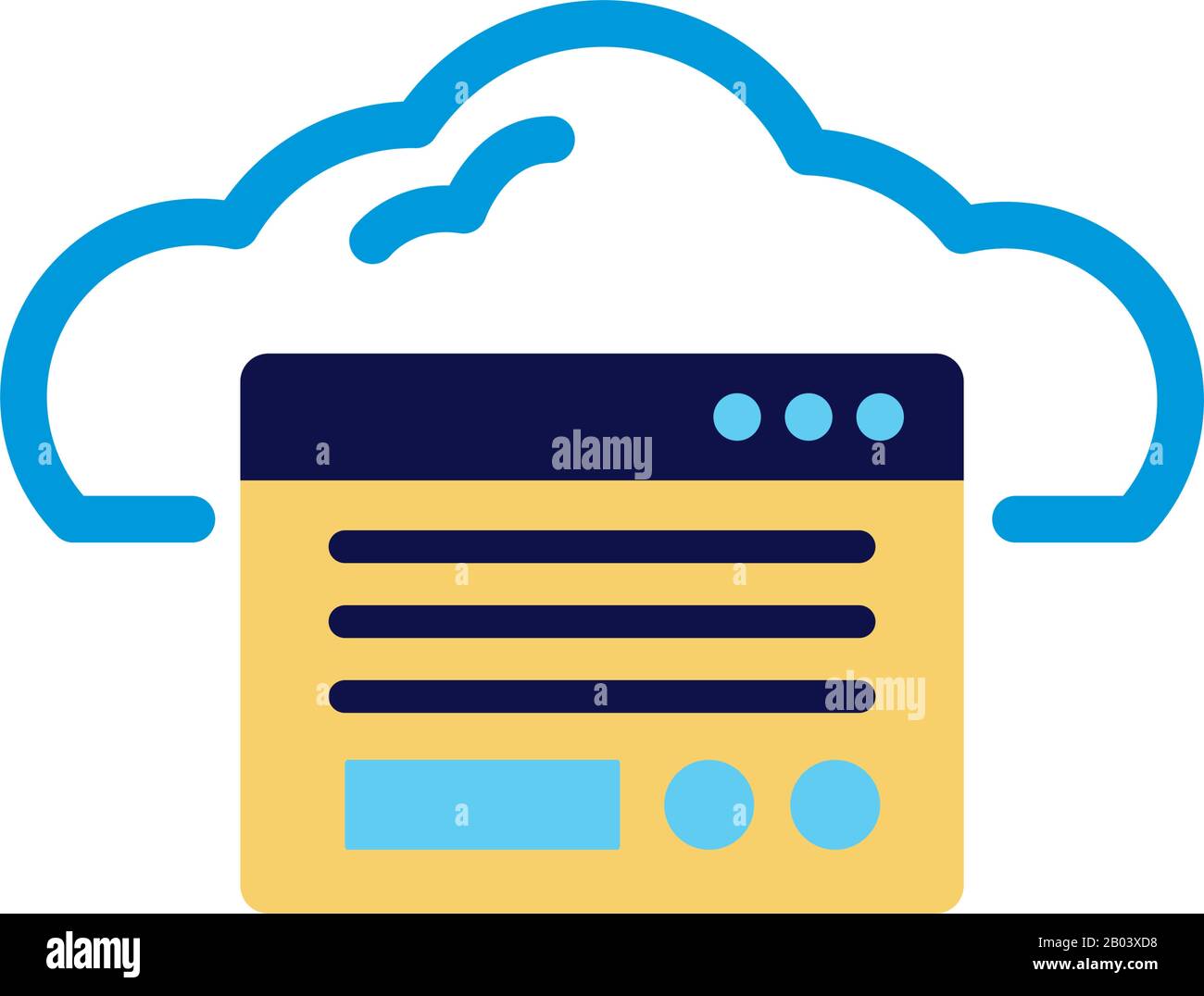 cloud computing with webpage template lineal color style Stock Vector Image & Art - Alamy