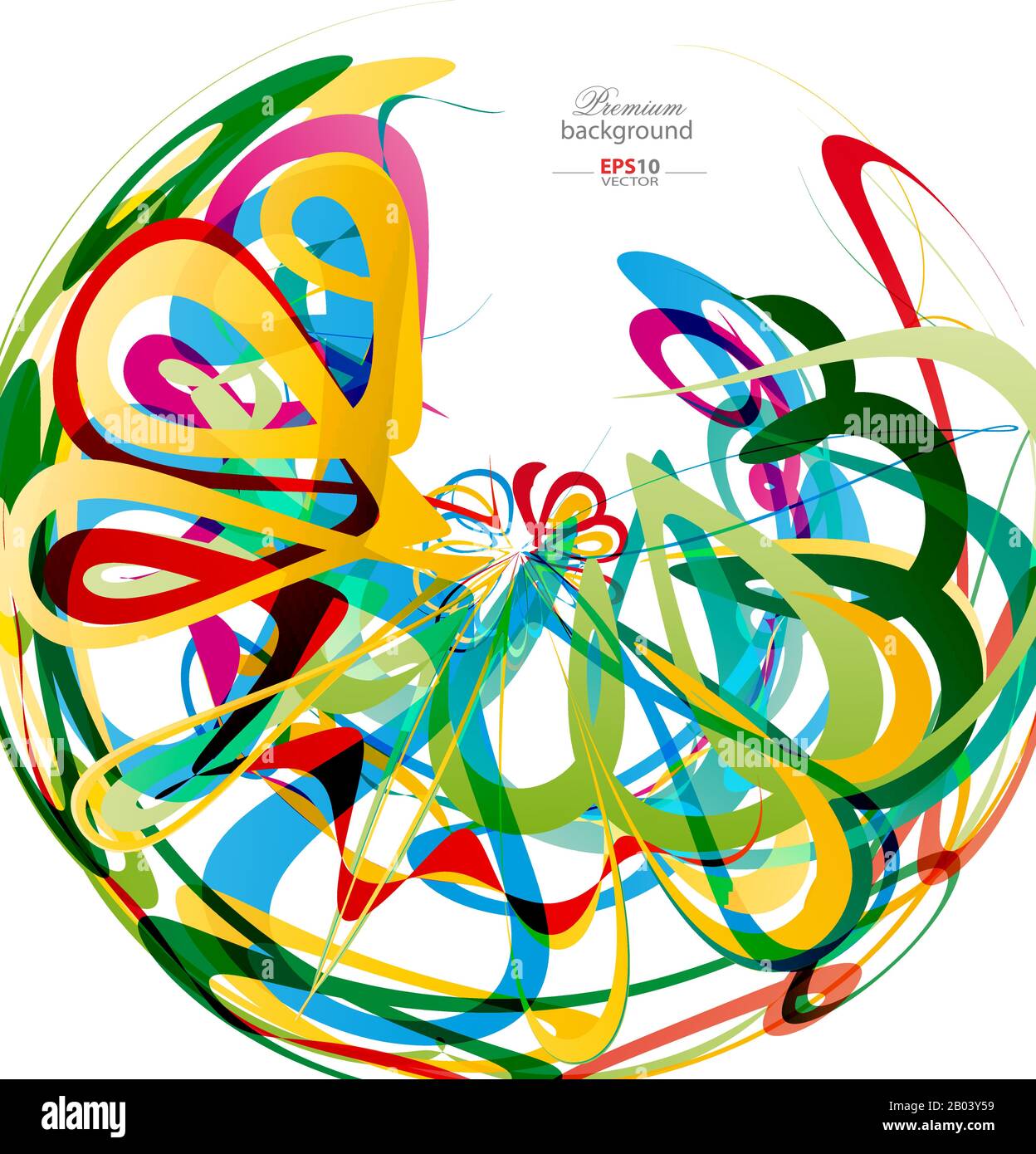 Rainbow curly design elements and background Stock Vector Image & Art ...