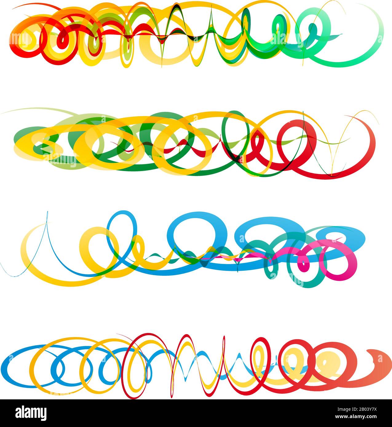 Rainbow curly design elements and background Stock Vector Image & Art ...