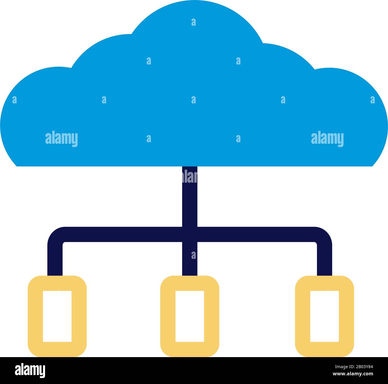 Cloud Computing With Lines Network Lineal Color Style Stock Vector Image And Art Alamy