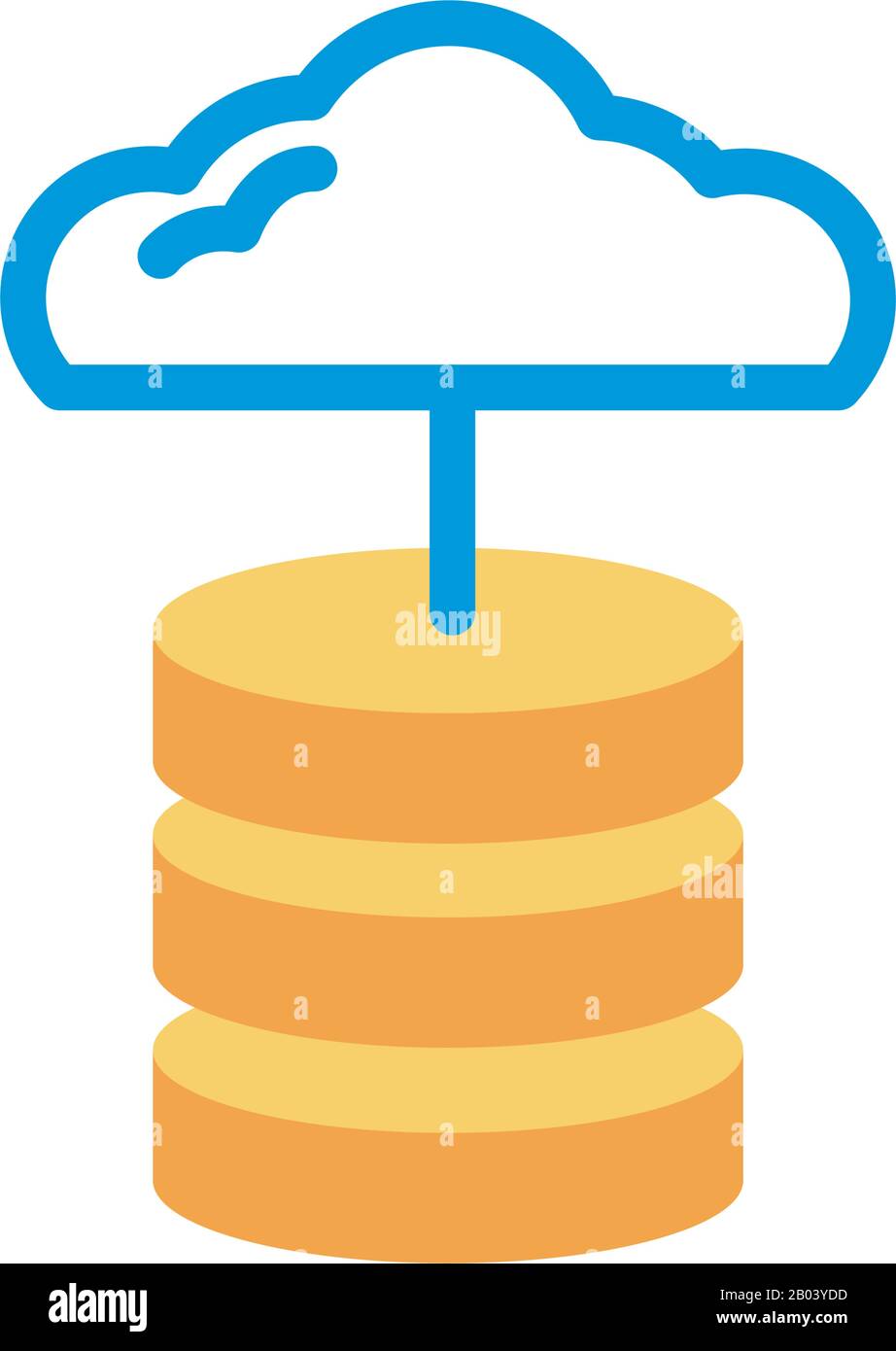 Cloud Computing With Data Disks Lineal Color Style Stock Vector Image And Art Alamy