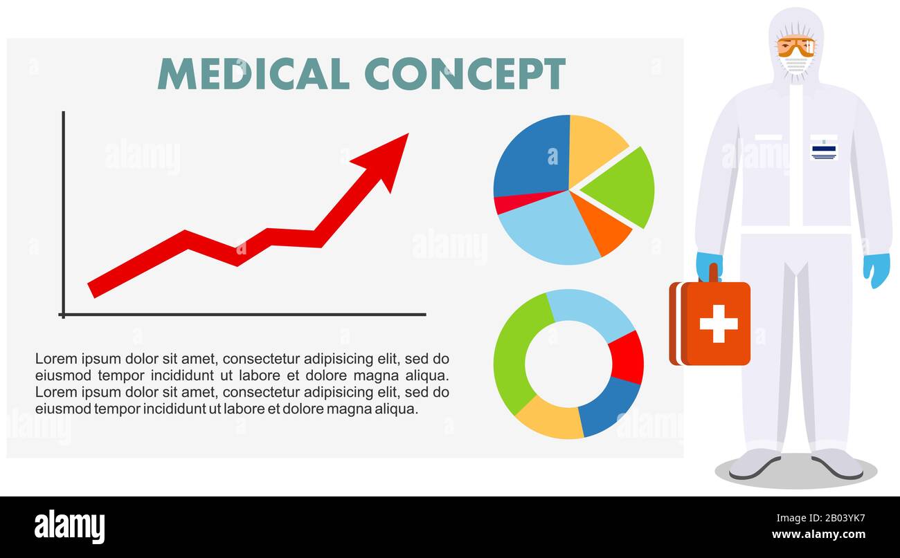 Medical concept. Detailed illustration of standing man in white ...