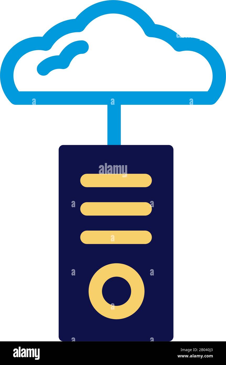 cloud computing with server lineal color style Stock Vector Image & Art - Alamy