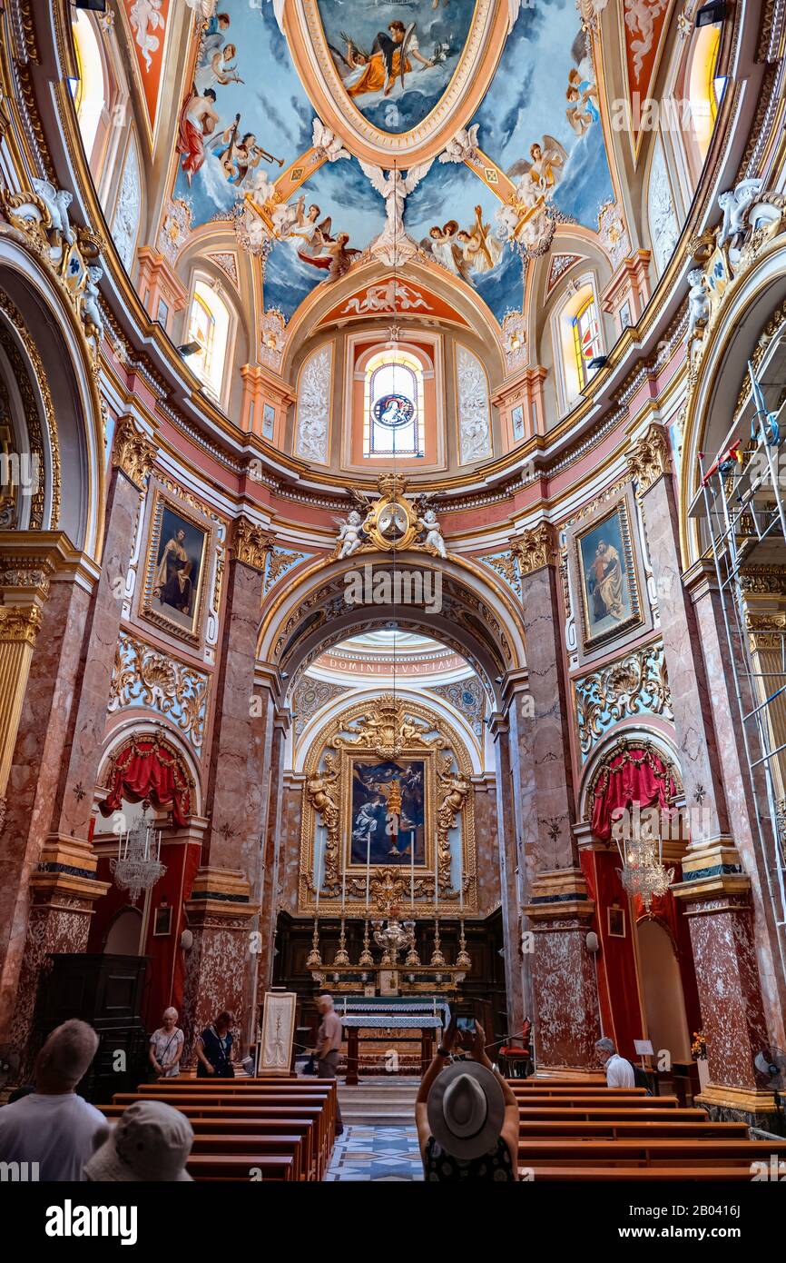 Malta, city of Mdina, Carmelite Church interior - Church of the ...
