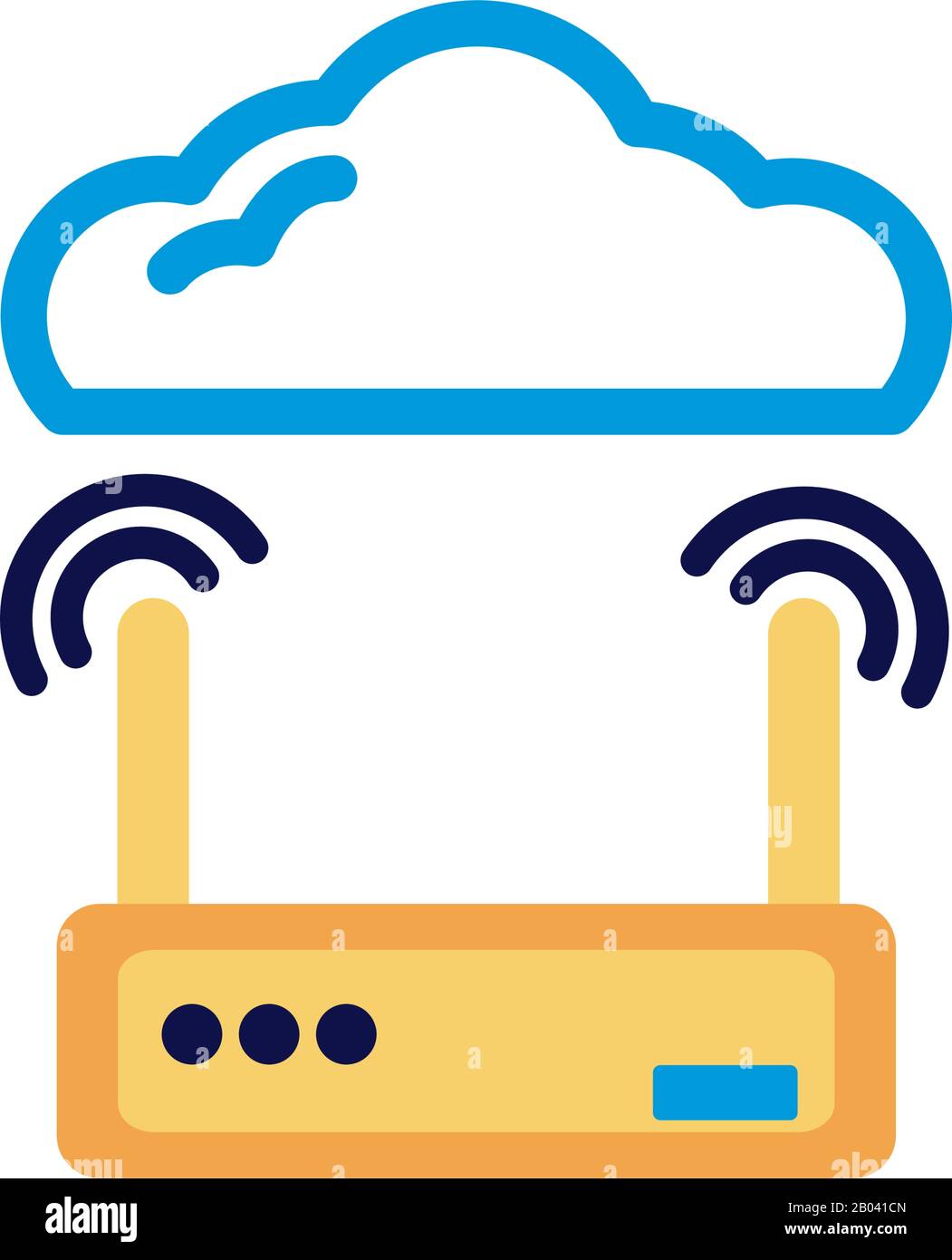 cloud computing with router lineal color style Stock Vector Image & Art - Alamy