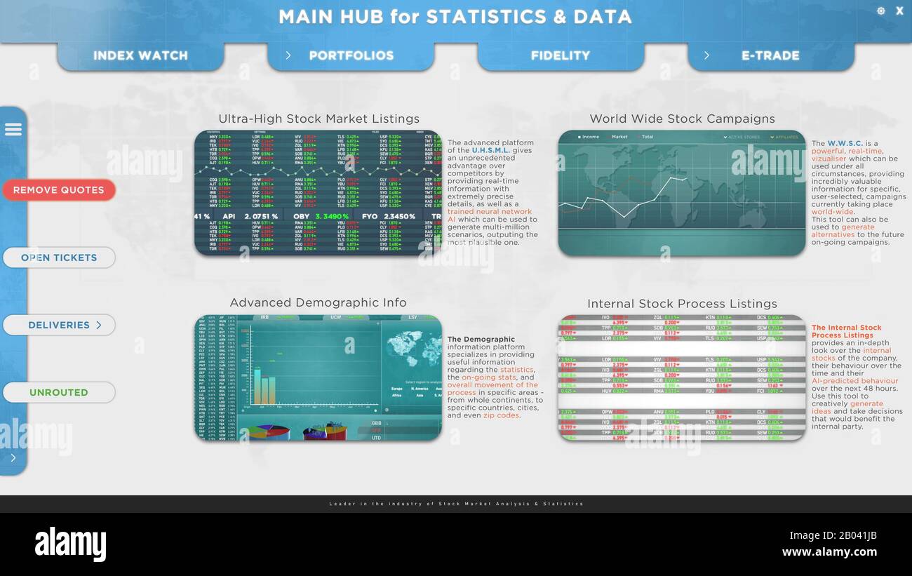 Mock Up Animation of Financial Stock Market Data Software With ...