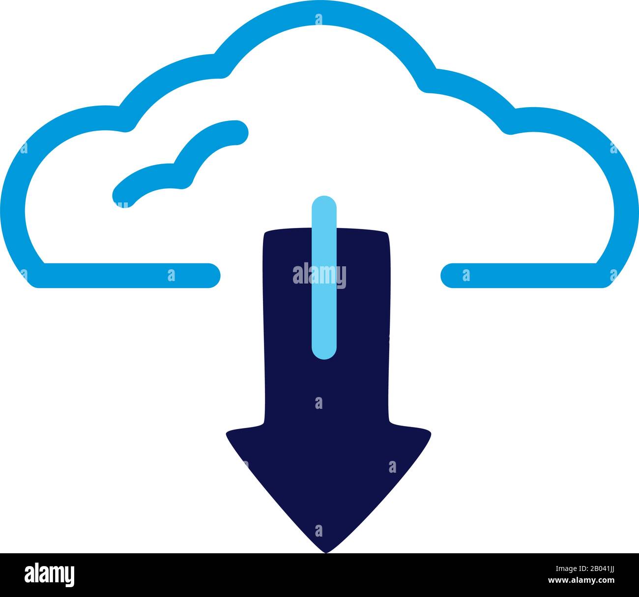 cloud computing with arrow download lineal color style Stock Vector Image & Art - Alamy