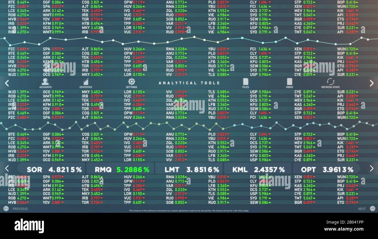 Mock up of stock market software animation. Loopable file Stock Photo ...