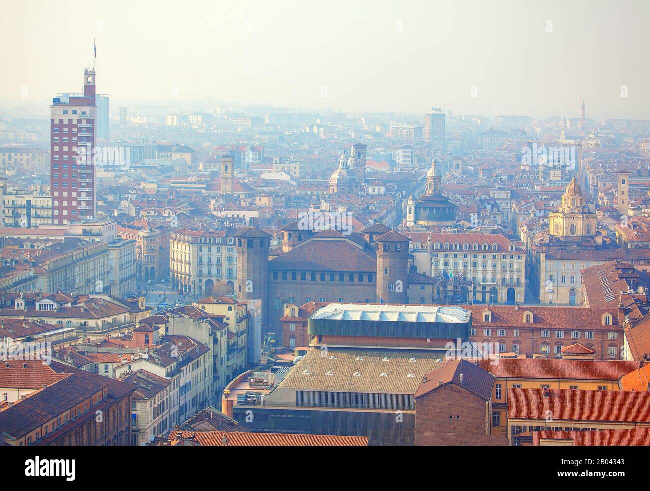 Aerial panoramic view of Central Turin city Stock Photo - Alamy