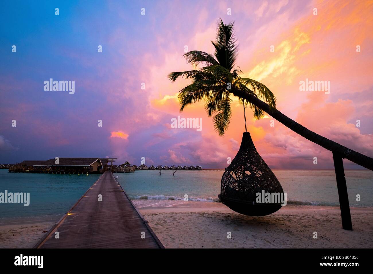 view of a colorful landscape in a beach of maldives Stock Photo - Alamy