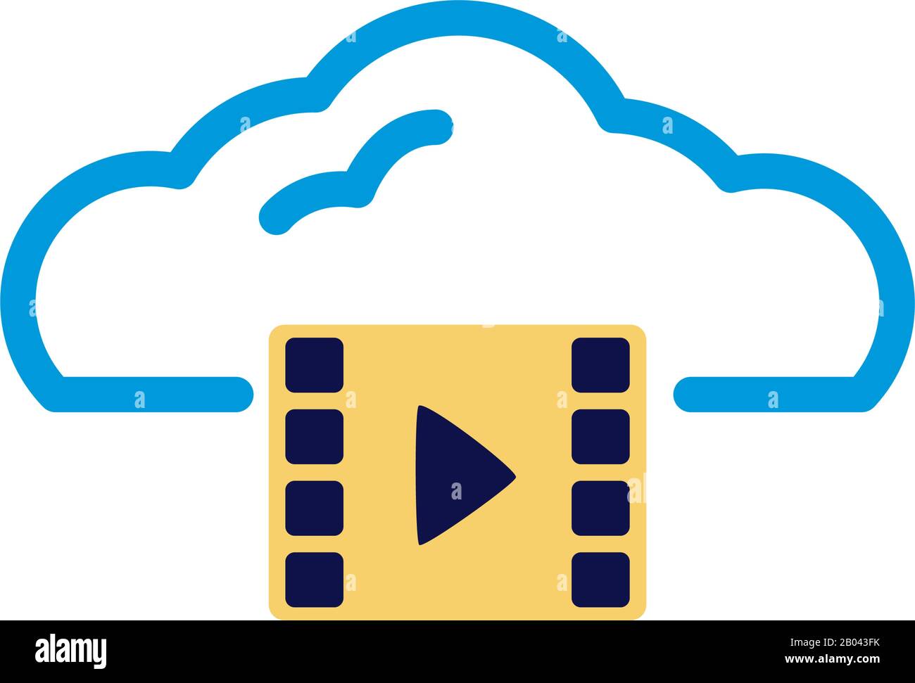 cloud computing with media player lineal color style Stock Vector Image & Art - Alamy
