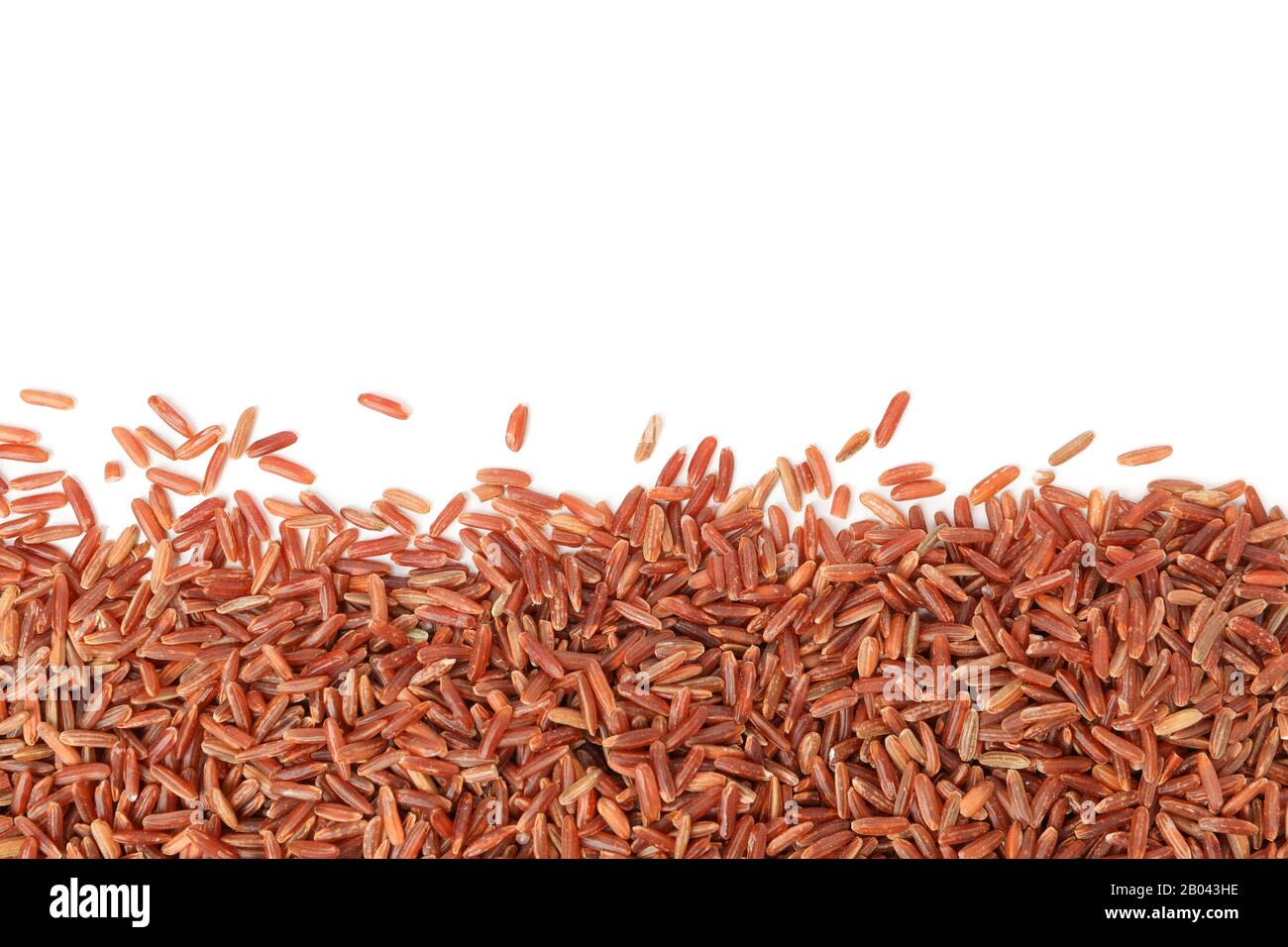 Rice frame isolated on white background, top view Stock Photo - Alamy