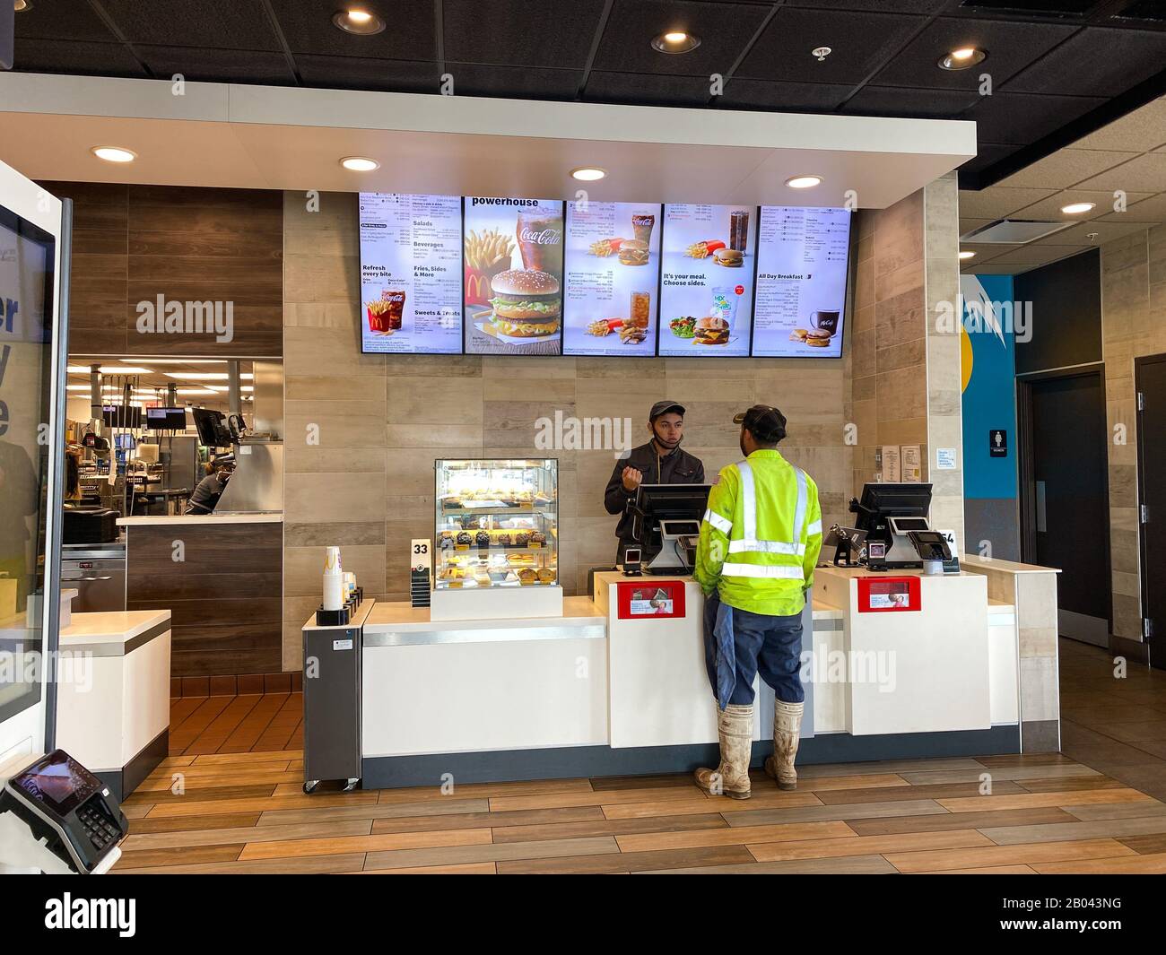 McDonalds employee taking a customers order Stock Photo - Alamy