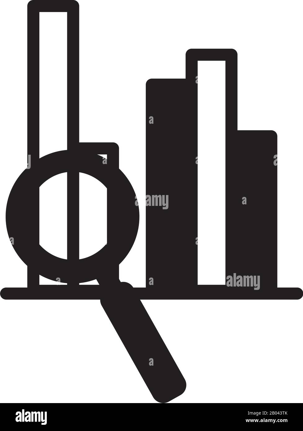 Isolated workflow bars and lupe silhouette style icon vector design Stock Vector Image & Art - Alamy