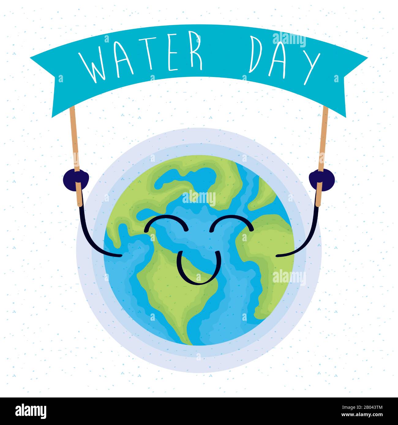water day poster with happy world planet earth character Stock Vector ...