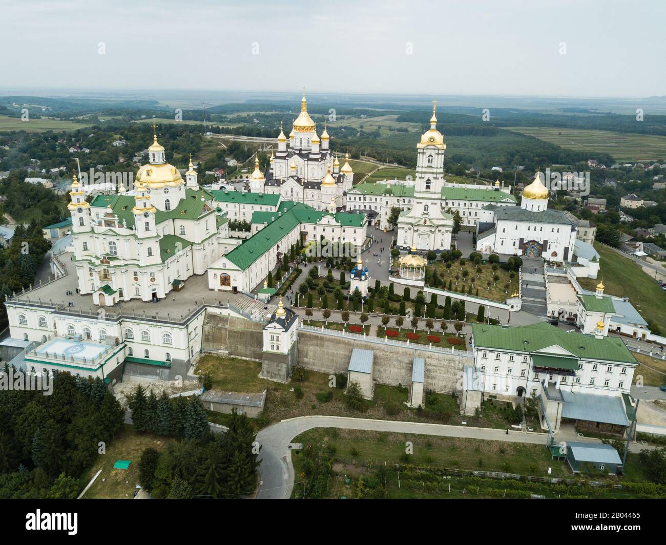 Aerial view to largest Orthodox church complex and monastery - The ...