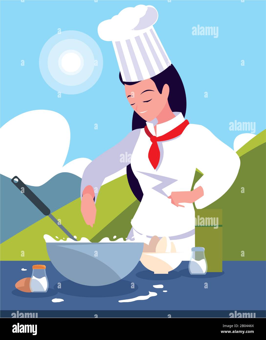 Woman spices food Stock Vector Images - Alamy