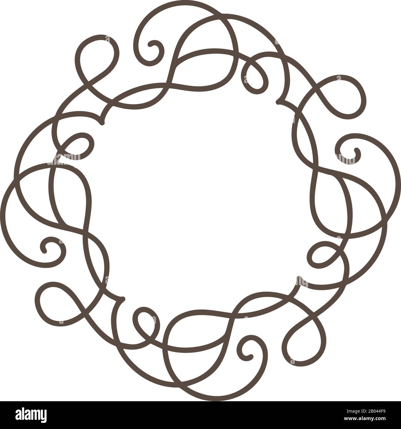 Flourish monoline vector frame illustration. Hand drawn calligraphy ...