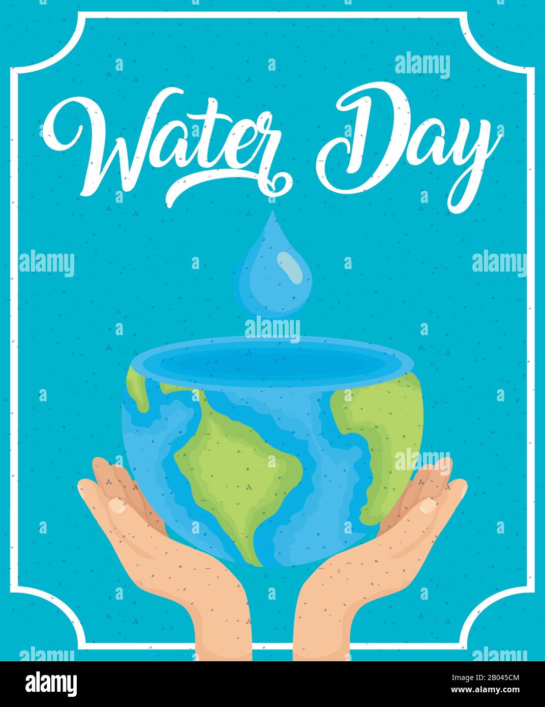 water day poster with hands lifting world planet earth Stock Vector ...