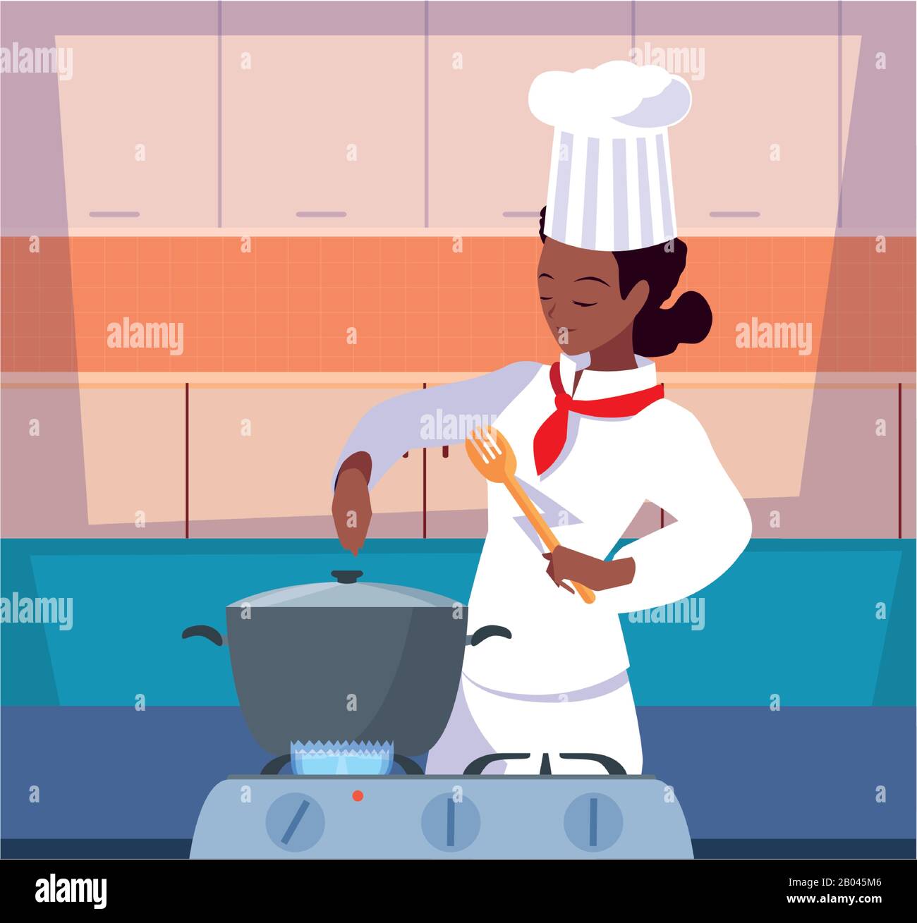 Lunch lady uniform Stock Vector Images - Alamy