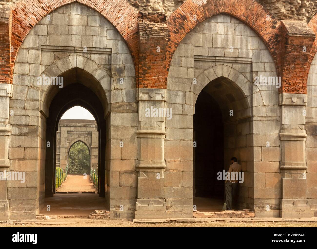 The walls and the arches of the archaeological ruins of the ancient ...