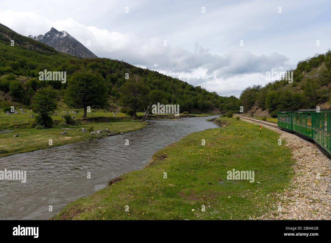 Landscape with Pipo River viewed from the Train of the End of the World ...