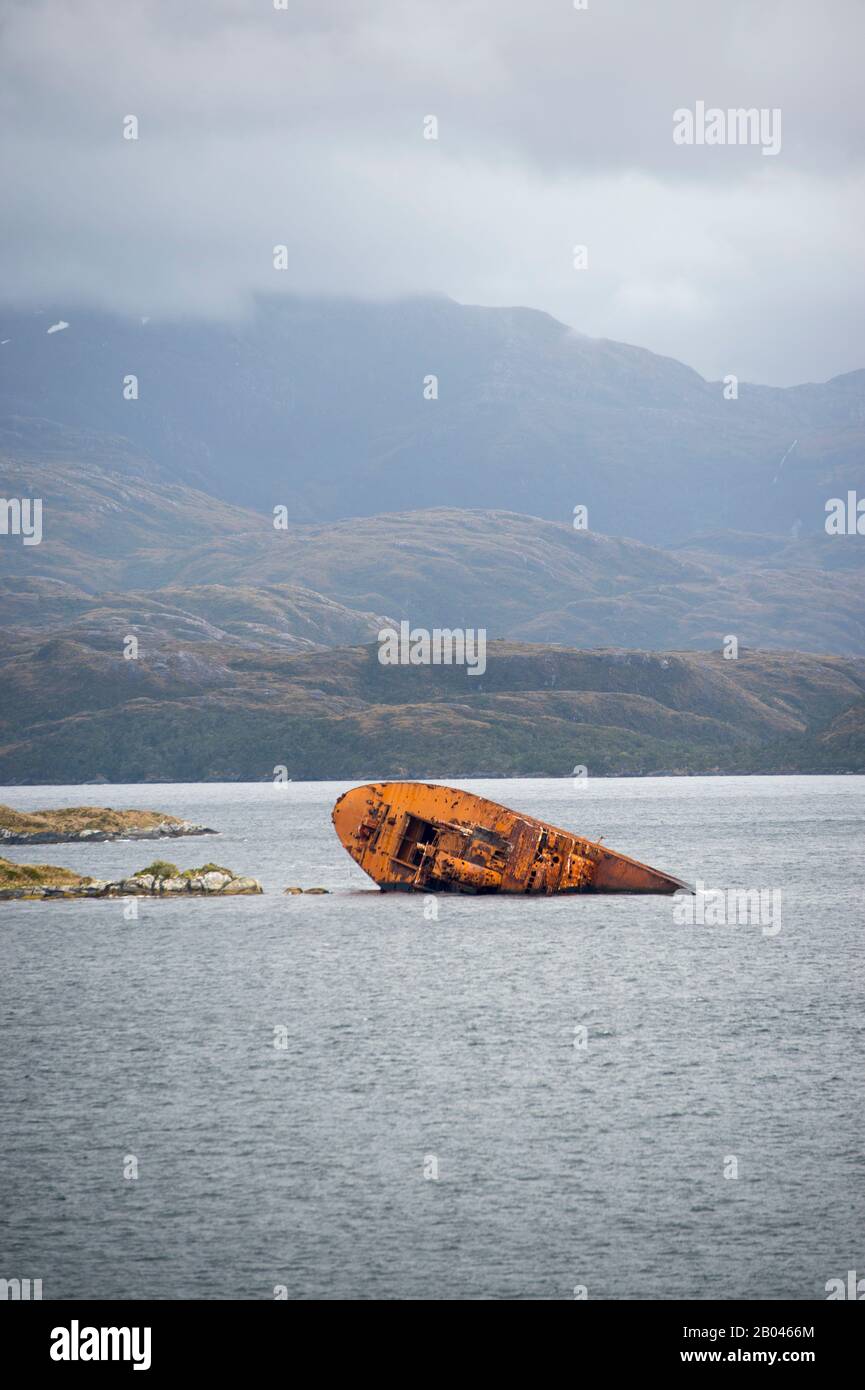 Shipwreck in chilean fjord hi-res stock photography and images - Alamy