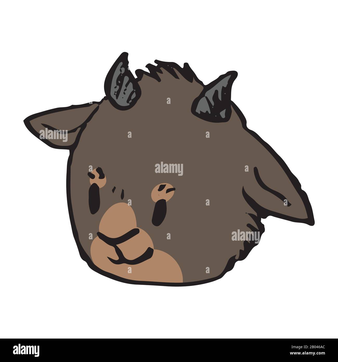 Billy Goat Head Cartoon