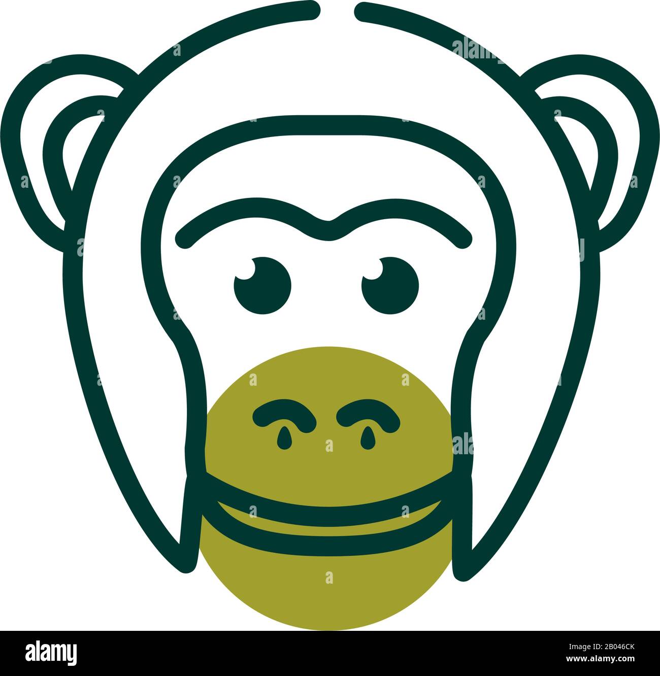 Monkey half line half color style icon design, Biodiversity life ...