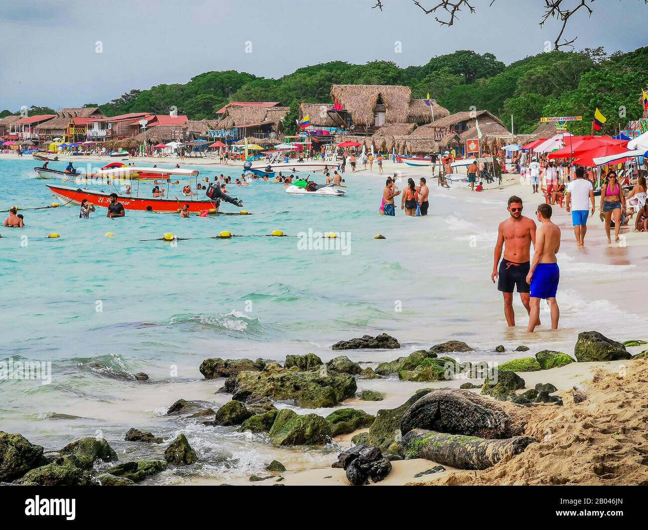 BARU, CARTAGENA, COLOMBIA - NOVEMBER 09, 2019: View on paradise beach ...