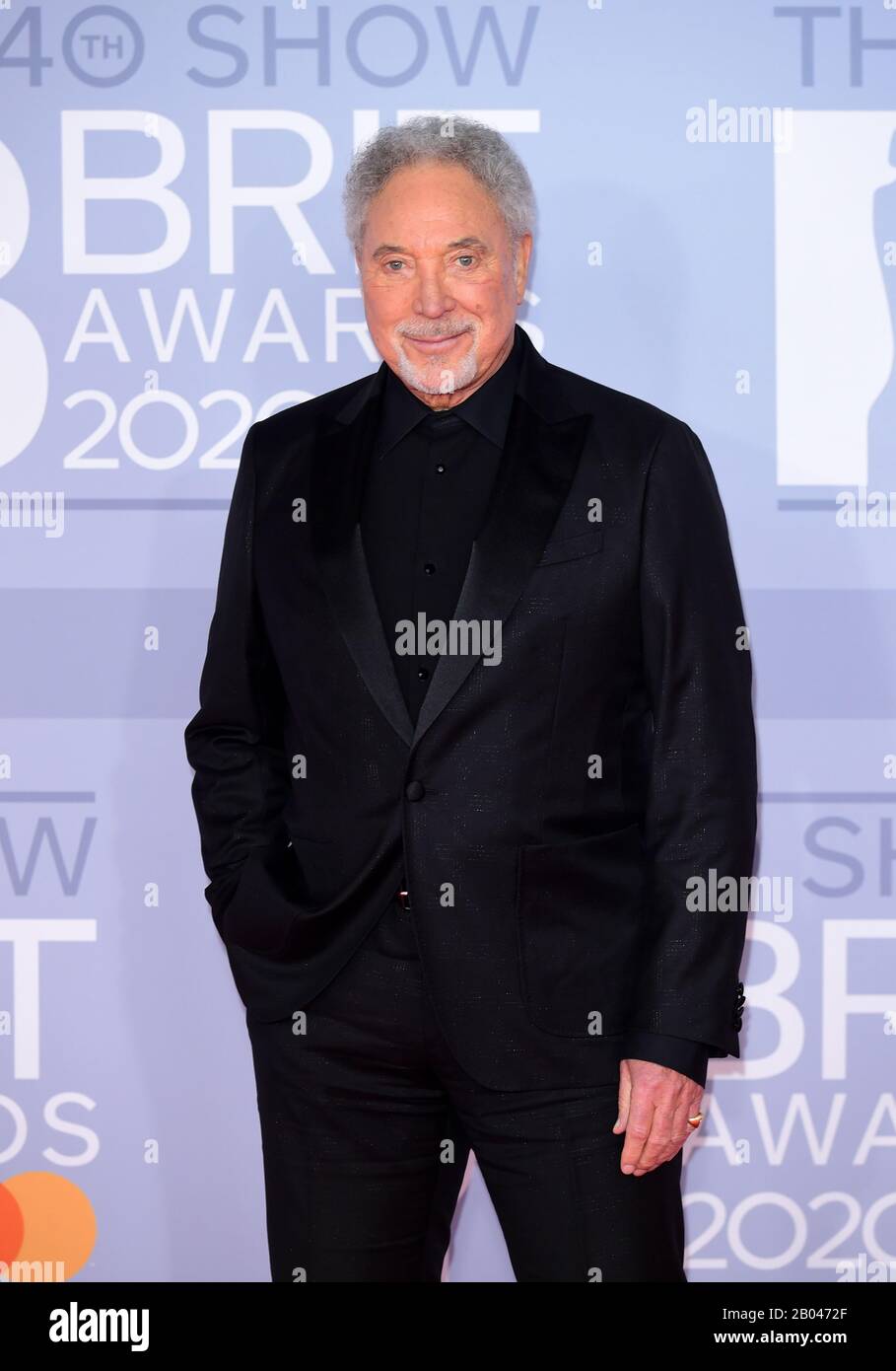 Tom Jones arriving at the Brit Awards 2020 held at the O2 Arena, London ...