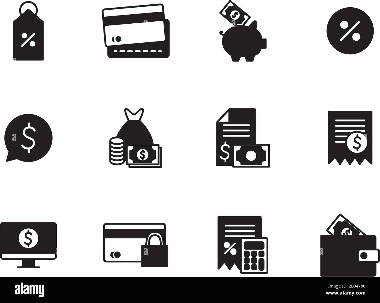 Isolated money silhouette style icon set vector design Stock Vector ...
