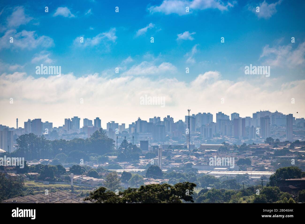 Bauru city view. The city is located in São Paulo state coutryside ...