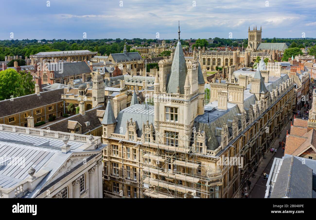 Aerial view cambridge gonville caius hi-res stock photography and images - Alamy