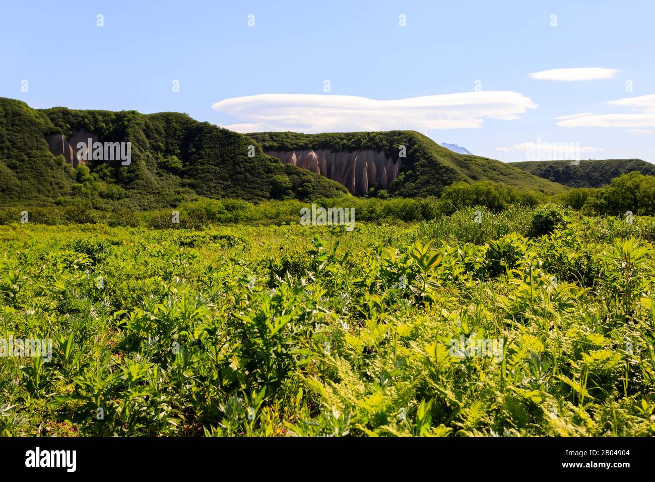 Kutkhiny baty mountains, Pumice rock outcrops. Kronotsky Reserve ...