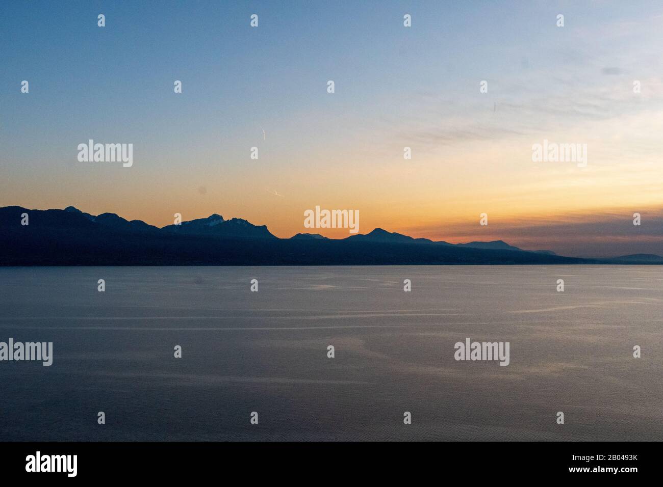 Lake Geneva Sunset Stock Photo - Alamy