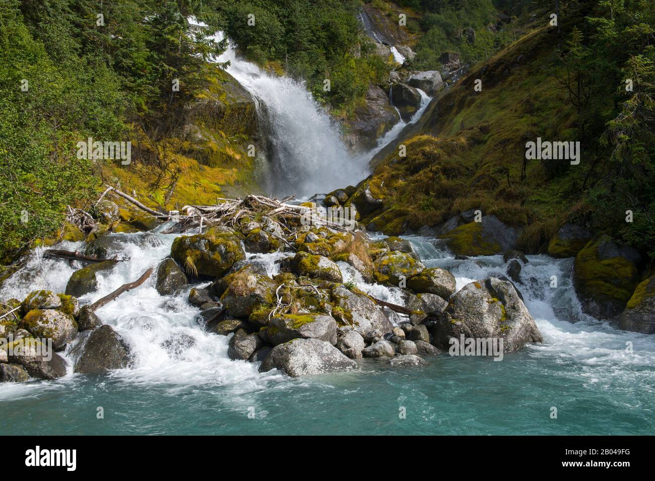 Waterfall in LeConte Bay, Tongass National Forest, Southeast Alaska ...