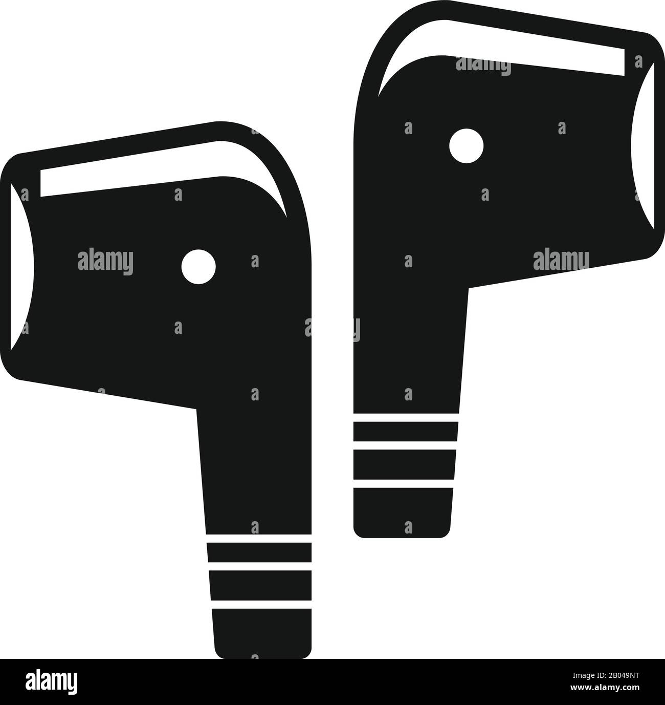 Mobile wireless earbuds icon. Simple illustration of mobile wireless ...