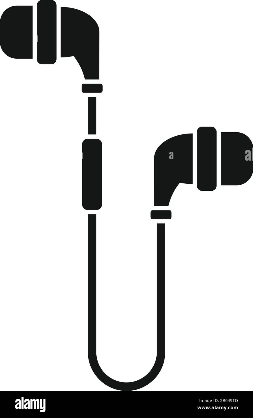 Digital wireless earbuds icon. Simple illustration of digital wireless ...