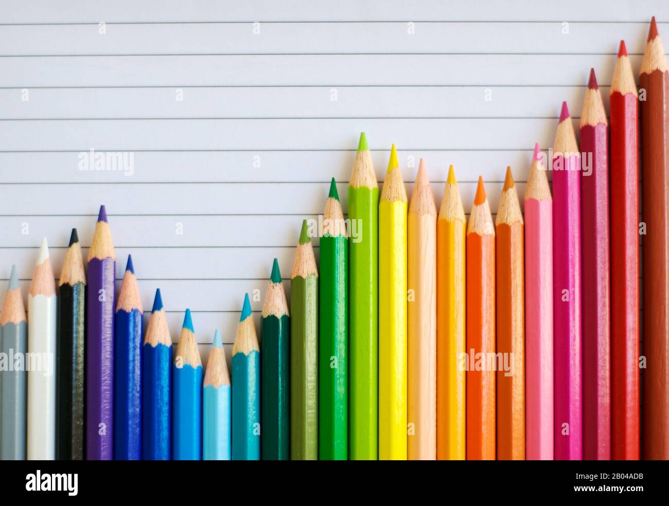 Bar chart graph rainbow colored pencils hi-res stock photography and ...
