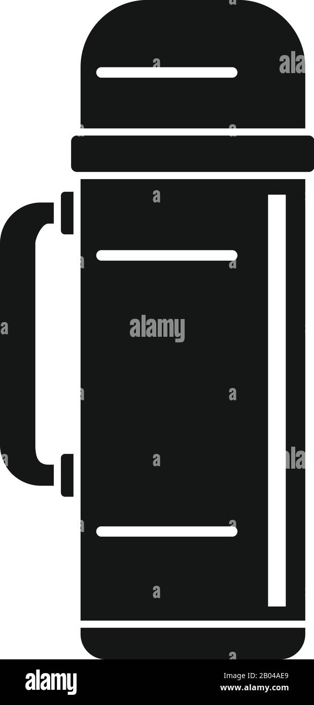 Plastic thermo bottle icon. Simple illustration of plastic thermo ...