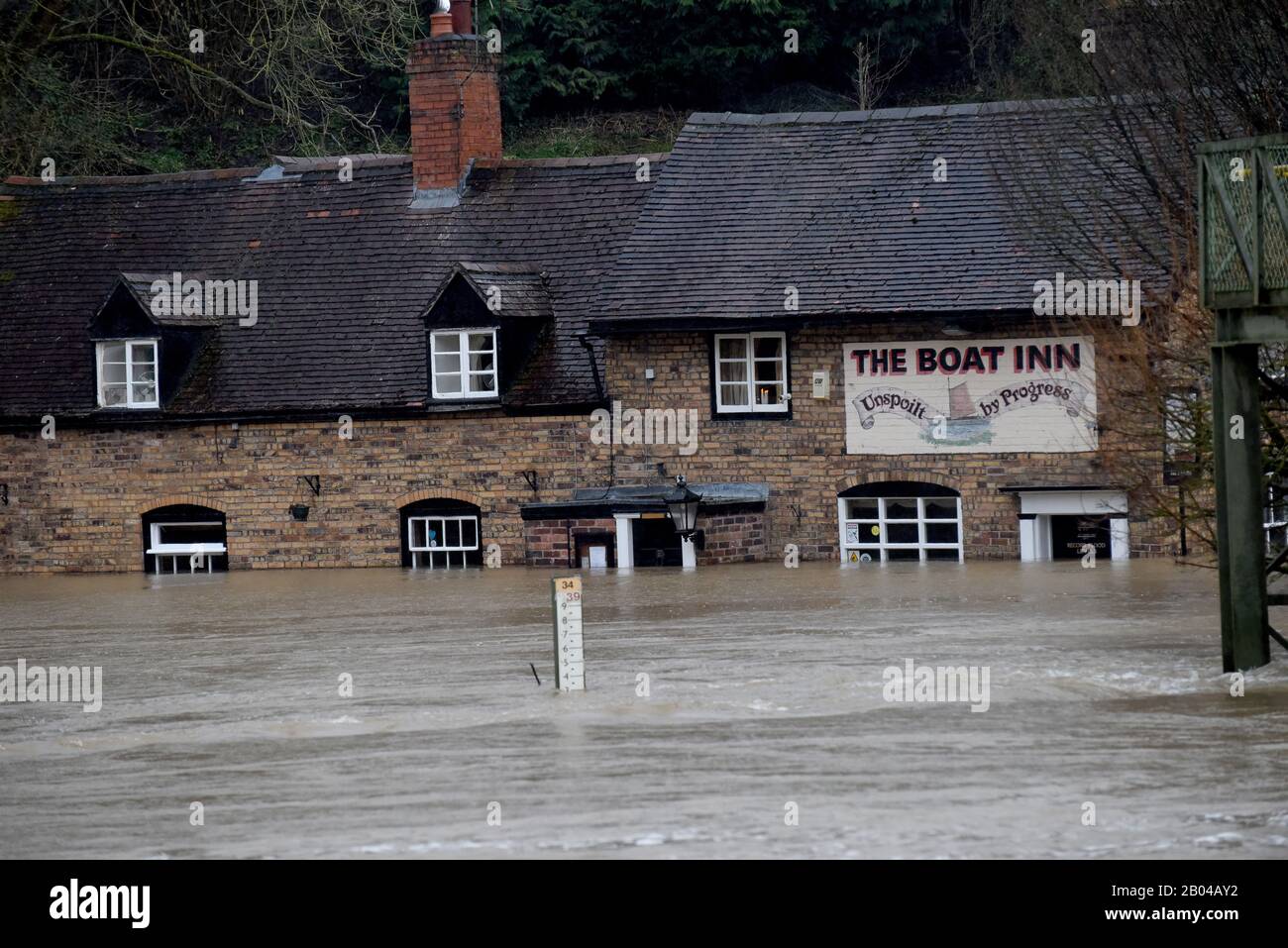 Ironbridge, Shropshire, Uk. February 18th 2020 The Boat Inn pub at ...