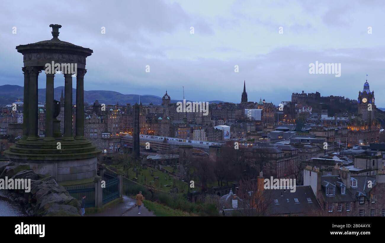 Aerial view over edinburgh castle hi-res stock photography and images ...