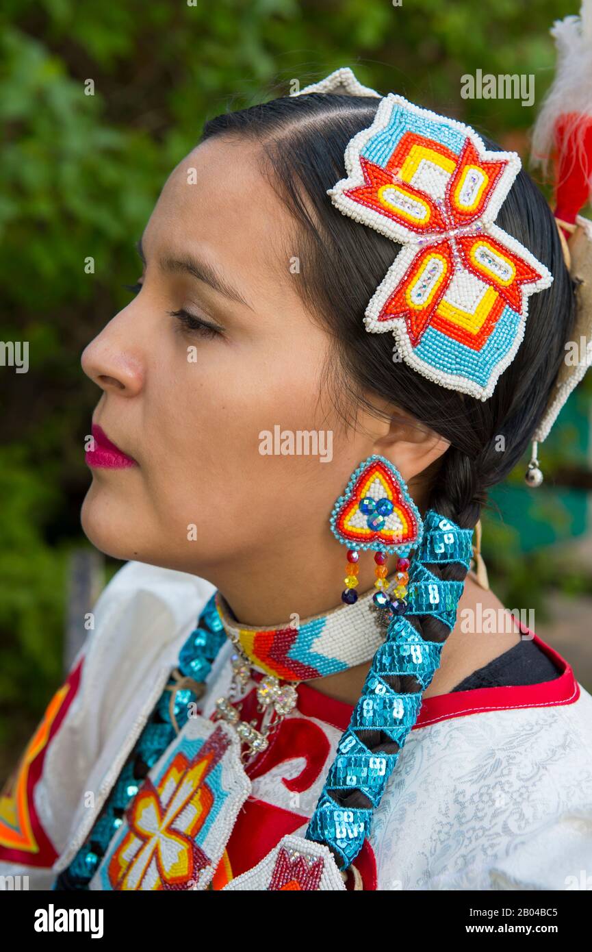 Portrait of a young Salish woman (Model Release 20140213) in a jingle ...