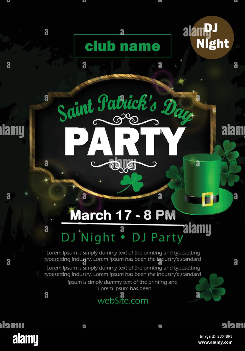 St. Patrick's Day poster set Vector illustration Stock Vector Image ...