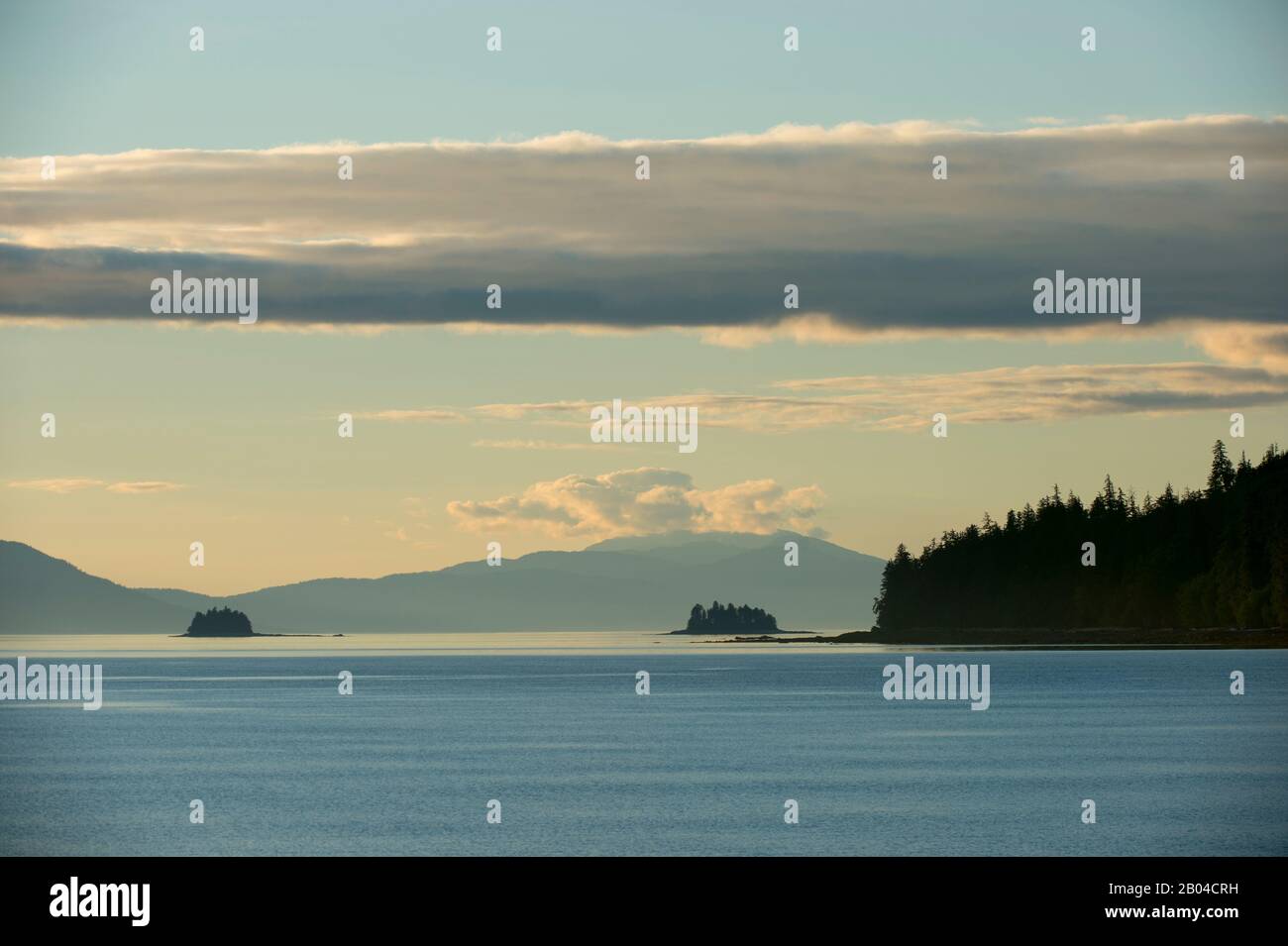 Sunset over Stephens Passage, Tongass National Forest, Southeast Alaska ...