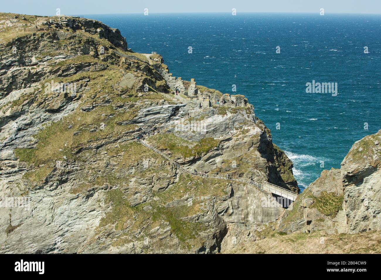 Bridge and steps to Tintagel Castle, the legendary castle of King ...